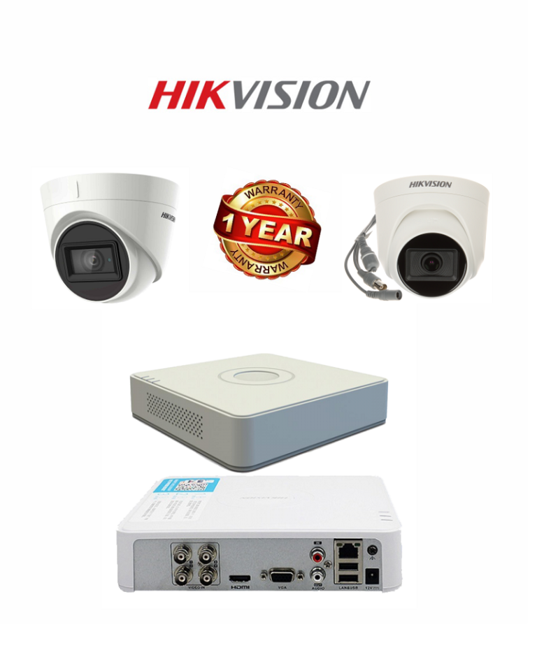 HIKVISION 4 Channel DVR + 2 CCTV Cameras (Turret) - ATAUMER